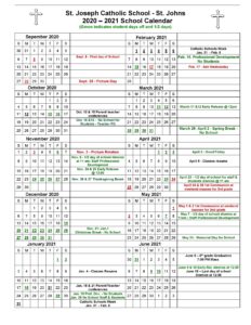 Calendar - St. Joseph Catholic School